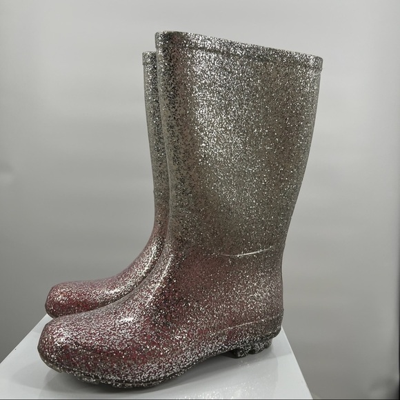 Shoes | Girls Pink Glitter Rain Boots | Poshmark